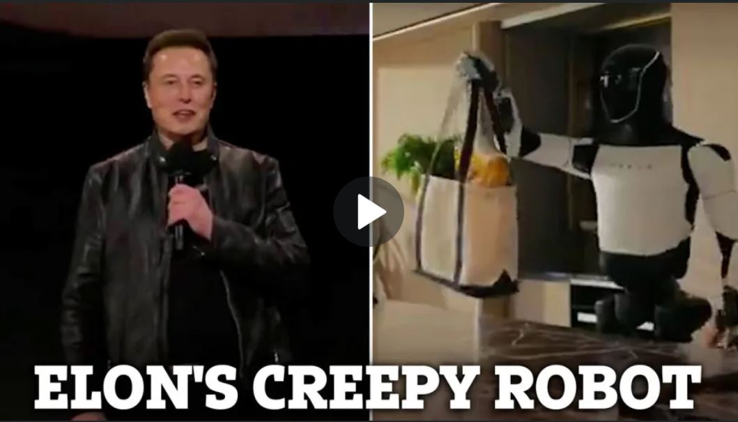 Watch moment Elon Musk unveils creepy faceless Optimus robots that he ...
