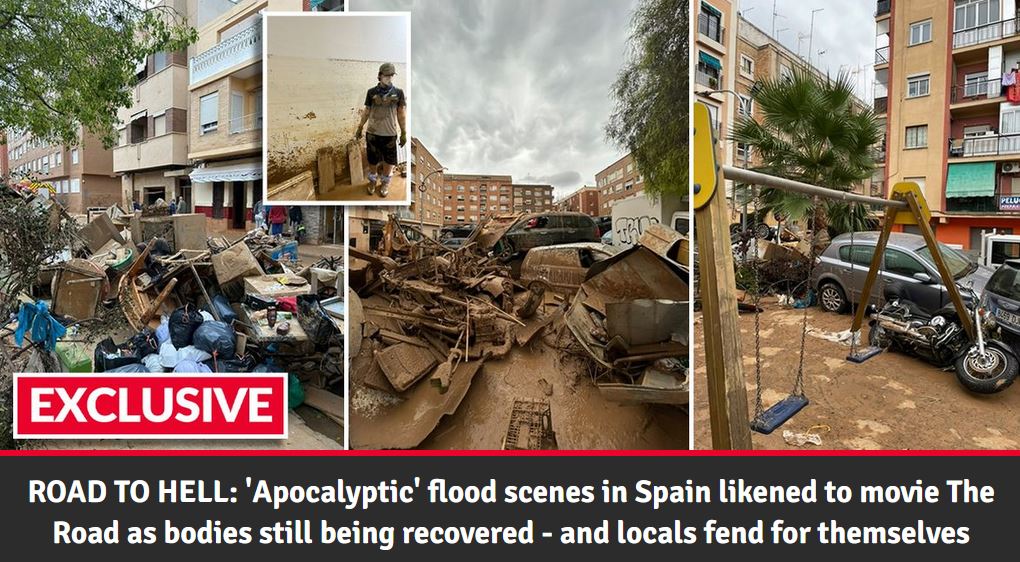 ‘Apocalyptic’ flood scenes in Spain likened to The Road as bodies still ...